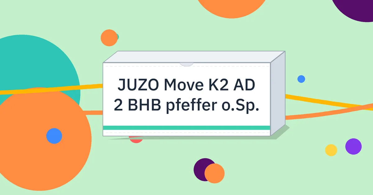 Symbolbild: Packung mit der Aufschrift JUZO Move K2 AD 2 BHB pfeffer o.Sp. (PZN 16341602) – Verfügbarkeit und Bezug in Apotheken in Frankfurt am Main