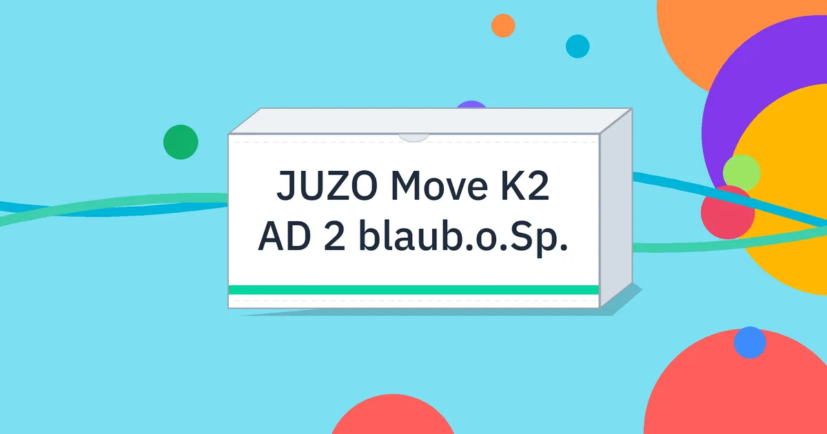 Symbolbild: Packung mit der Aufschrift JUZO Move K2 AD 2 blaub.o.Sp. (PZN 18539478) – Verfügbarkeit und Bezug in Apotheken in Frankfurt am Main