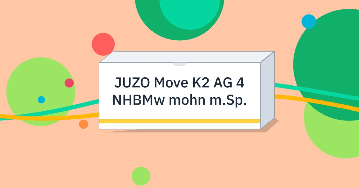 Symbolbild: Packung mit der Aufschrift JUZO Move K2 AG 4 NHBMw mohn m.Sp. (PZN 18555193) – Verfügbarkeit und Bezug in Apotheken in Frankfurt am Main