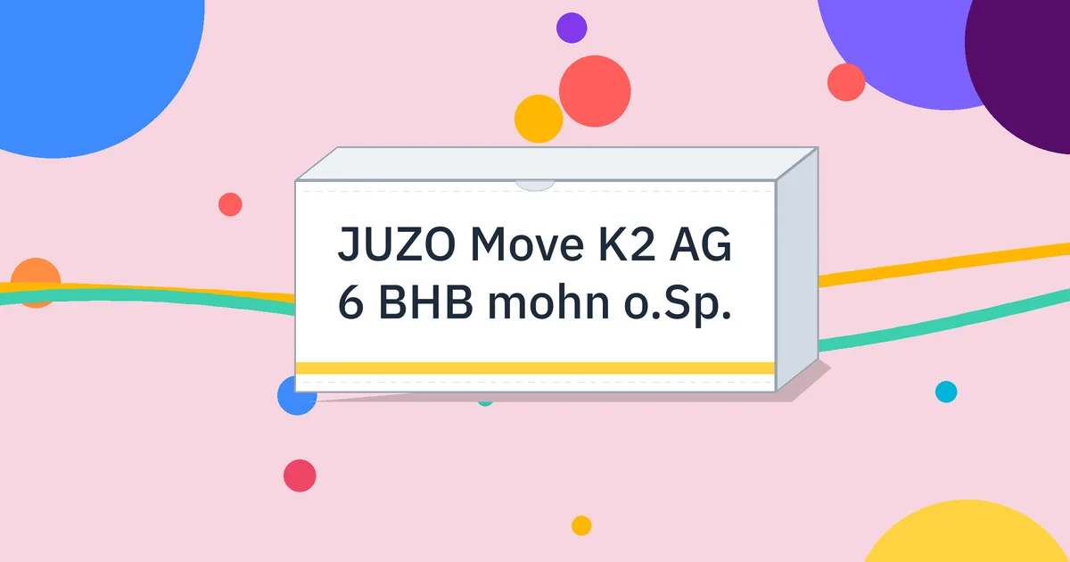 Symbolbild: Packung mit der Aufschrift JUZO Move K2 AG 6 BHB mohn o.Sp. (PZN 18557861) – Verfügbarkeit und Bezug in Apotheken in Frankfurt am Main