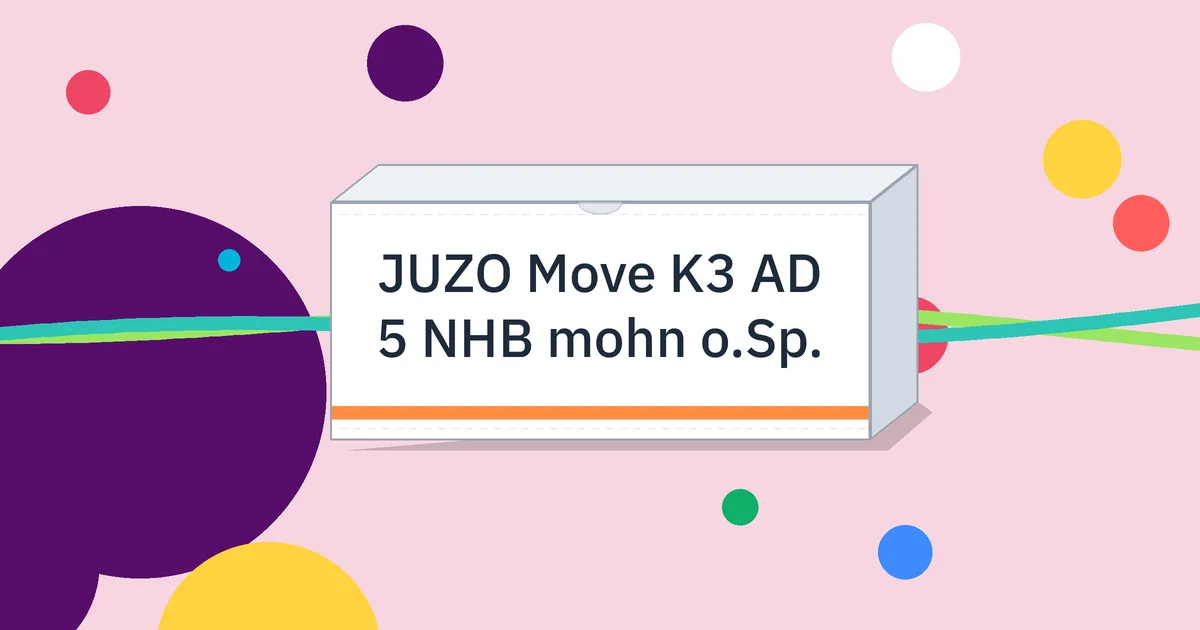 Symbolbild: Packung mit der Aufschrift JUZO Move K3 AD 5 NHB mohn o.Sp. (PZN 18571476) – Verfügbarkeit und Bezug in Apotheken in Frankfurt am Main