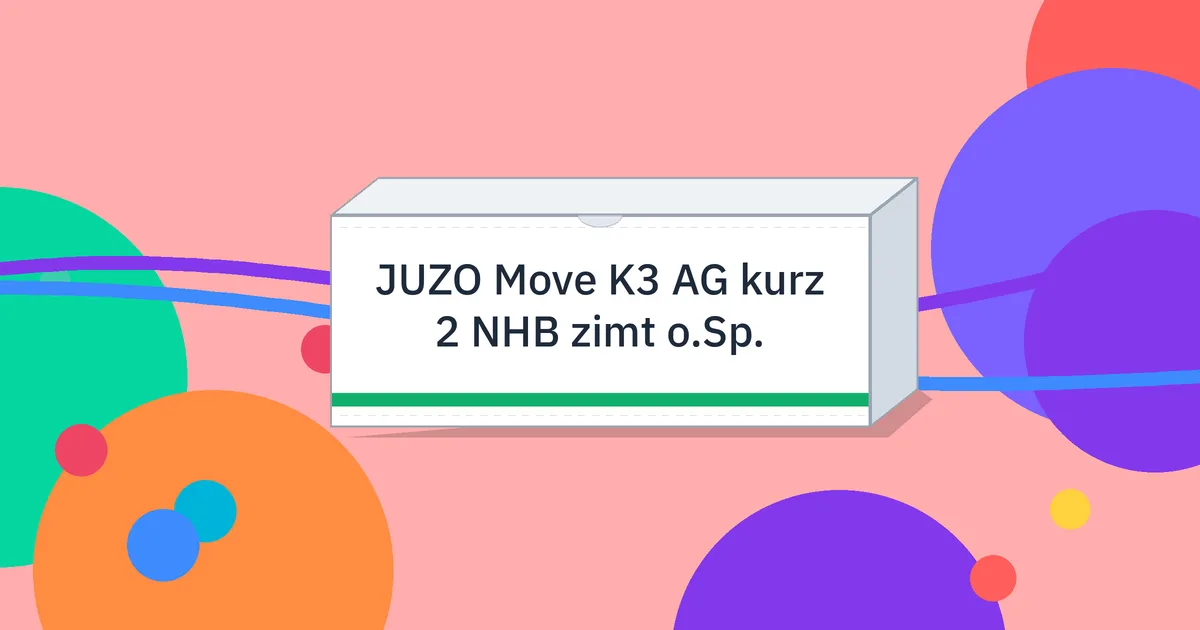 Symbolbild: Packung mit der Aufschrift JUZO Move K3 AG kurz 2 NHB zimt o.Sp. (PZN 18581115) – Verfügbarkeit und Bezug in Apotheken in Frankfurt am Main