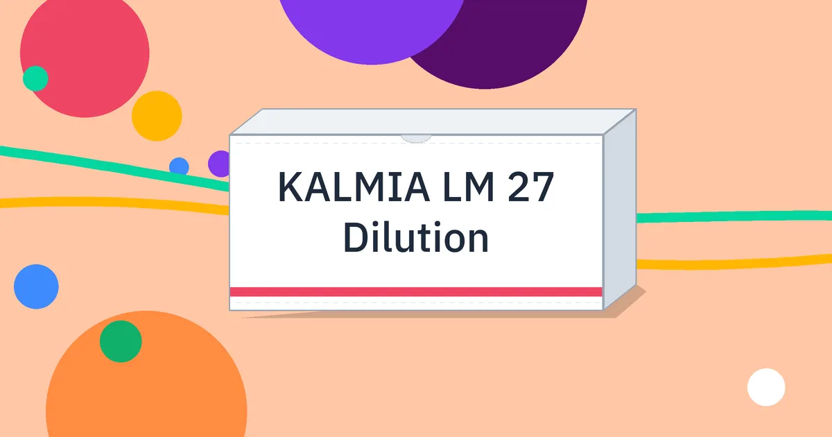 Symbolbild: Packung mit der Aufschrift KALMIA LM 27 Dilution (PZN 12927788) – Verfügbarkeit und Bezug in Apotheken in Frankfurt am Main