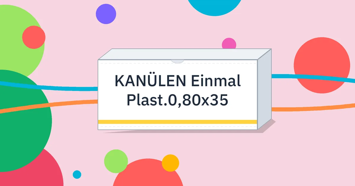 Symbolbild: Packung mit der Aufschrift KANÜLEN Einmal Plast.0,80x35 (PZN 01728991) – Verfügbarkeit und Bezug in Apotheken in Frankfurt am Main