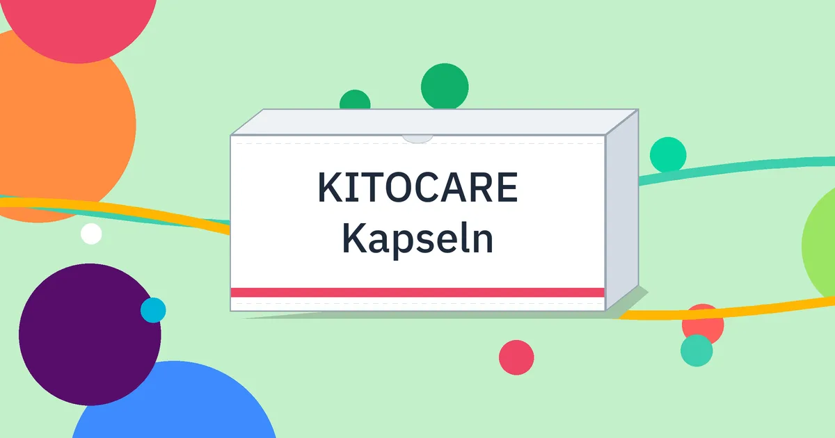 Symbolbild: Packung mit der Aufschrift KITOCARE Kapseln (PZN 13332956) – Verfügbarkeit und Bezug in Apotheken in Frankfurt am Main
