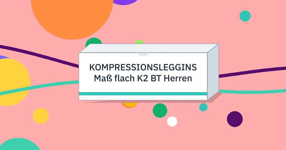 Symbolbild: Packung mit der Aufschrift KOMPRESSIONSLEGGINS Maß flach K2 BT Herren (PZN 16746167) – Verfügbarkeit und Bezug in Apotheken in Frankfurt am Main