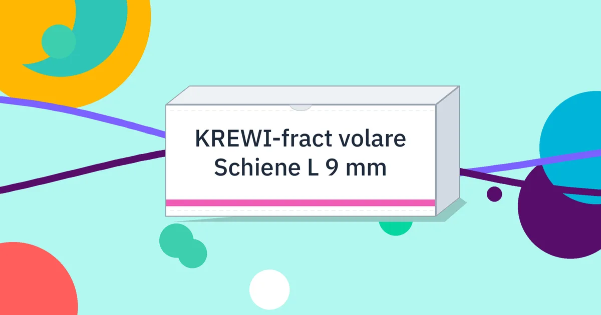 Symbolbild: Packung mit der Aufschrift KREWI-fract volare Schiene L 9 mm (PZN 17300947) – Verfügbarkeit und Bezug in Apotheken in Frankfurt am Main