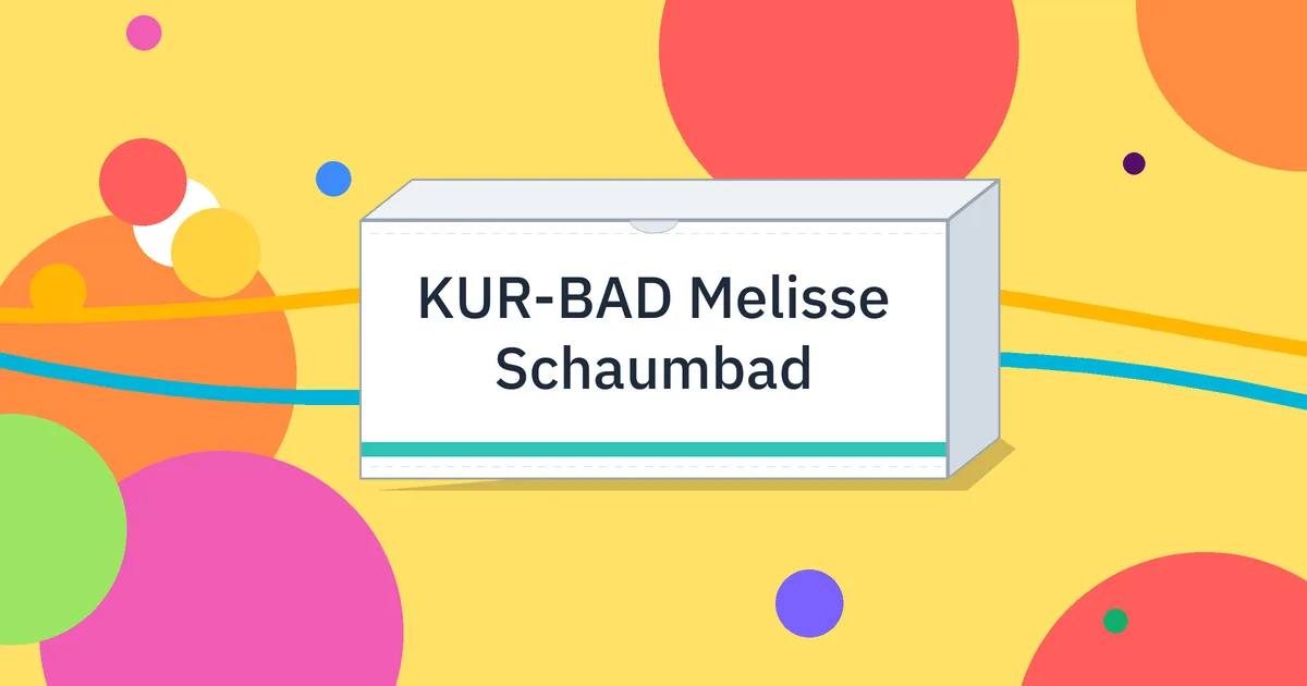 Symbolbild: Packung mit der Aufschrift KUR-BAD Melisse Schaumbad (PZN 14263364) – Verfügbarkeit und Bezug in Apotheken in Frankfurt am Main