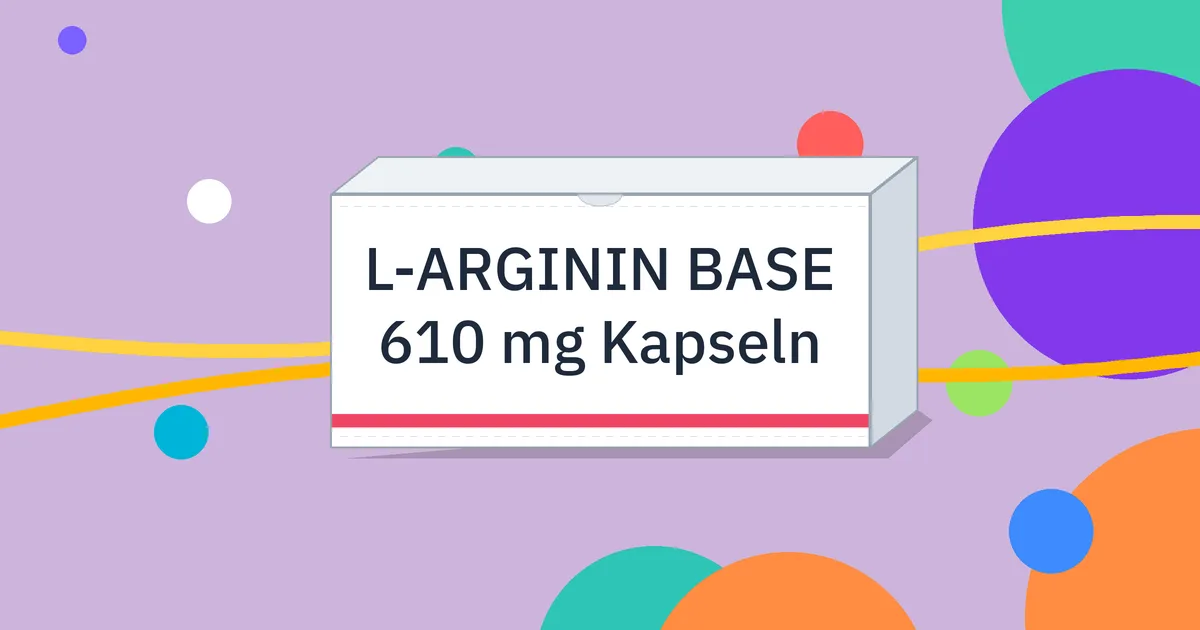 Symbolbild: Packung mit der Aufschrift L-ARGININ BASE 610 mg Kapseln (PZN 19151285) – Verfügbarkeit und Bezug in Apotheken in Frankfurt am Main