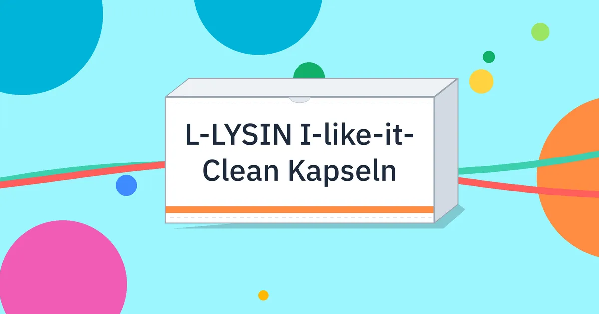 Symbolbild: Packung mit der Aufschrift L-LYSIN I-like-it-Clean Kapseln (PZN 19062989) – Verfügbarkeit und Bezug in Apotheken in Frankfurt am Main
