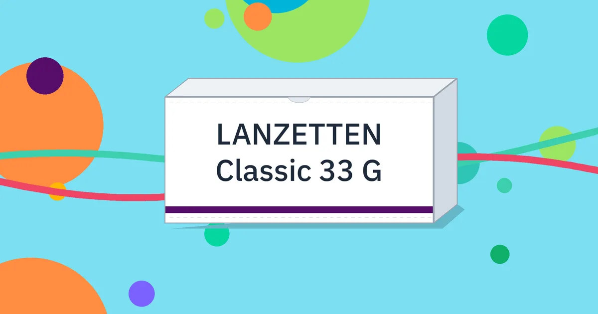 Symbolbild: Packung mit der Aufschrift LANZETTEN Classic 33 G (PZN 17832064) – Verfügbarkeit und Bezug in Apotheken in Frankfurt am Main