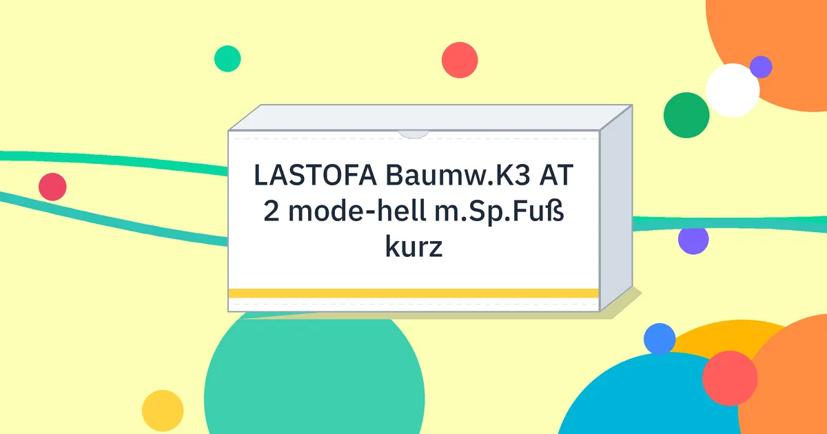Symbolbild: Packung mit der Aufschrift LASTOFA Baumw.K3 AT 2 mode-hell m.Sp.Fuß kurz (PZN 01957817) – Verfügbarkeit und Bezug in Apotheken in Frankfurt am Main