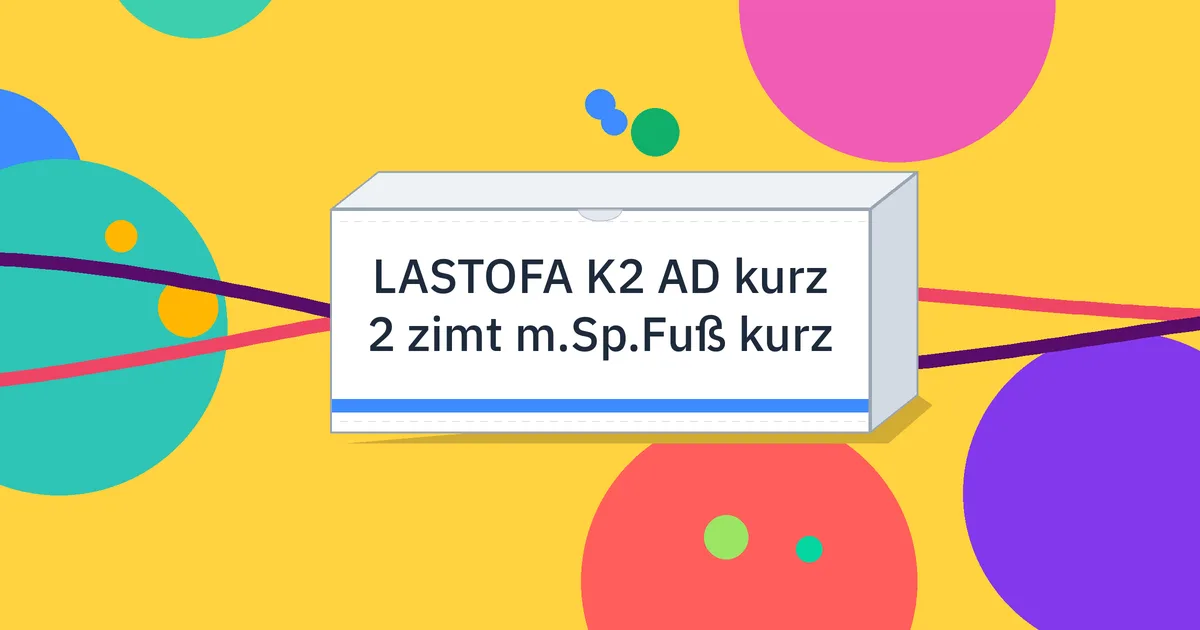 Symbolbild: Packung mit der Aufschrift LASTOFA K2 AD kurz 2 zimt m.Sp.Fuß kurz (PZN 13799832) – Verfügbarkeit und Bezug in Apotheken in Frankfurt am Main