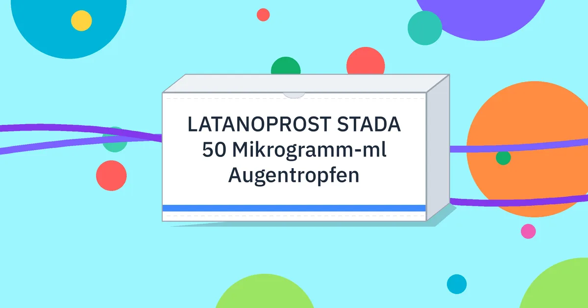 Symbolbild: Packung mit der Aufschrift LATANOPROST STADA 50 Mikrogramm-ml Augentropfen (PZN 08460623) – Verfügbarkeit und Bezug in Apotheken in Frankfurt am Main