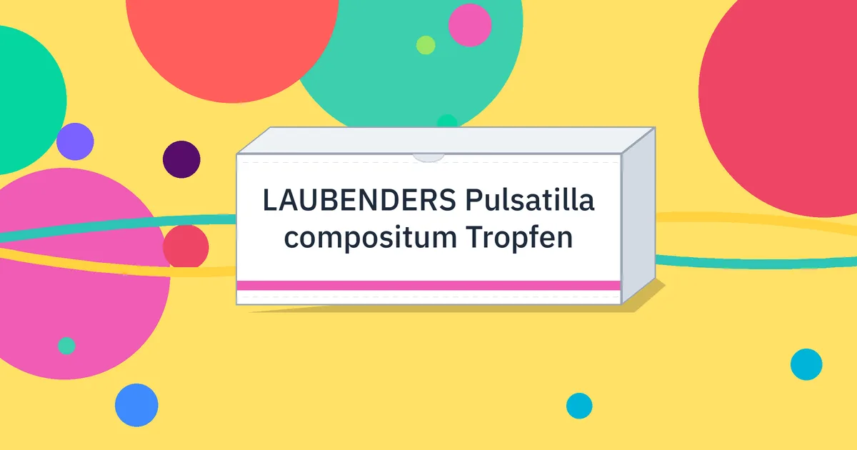 Symbolbild: Packung mit der Aufschrift LAUBENDERS Pulsatilla compositum Tropfen (PZN 04947558) – Verfügbarkeit und Bezug in Apotheken in Frankfurt am Main