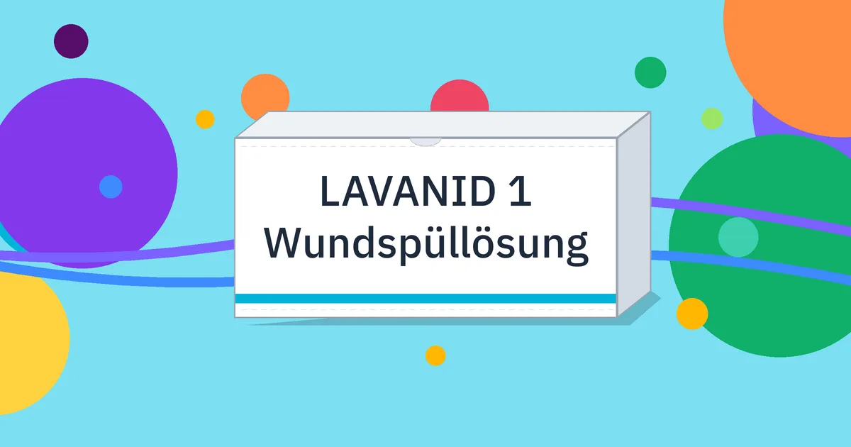 Symbolbild: Packung mit der Aufschrift LAVANID 1 Wundspüllösung (PZN 18669637) – Verfügbarkeit und Bezug in Apotheken in Frankfurt am Main