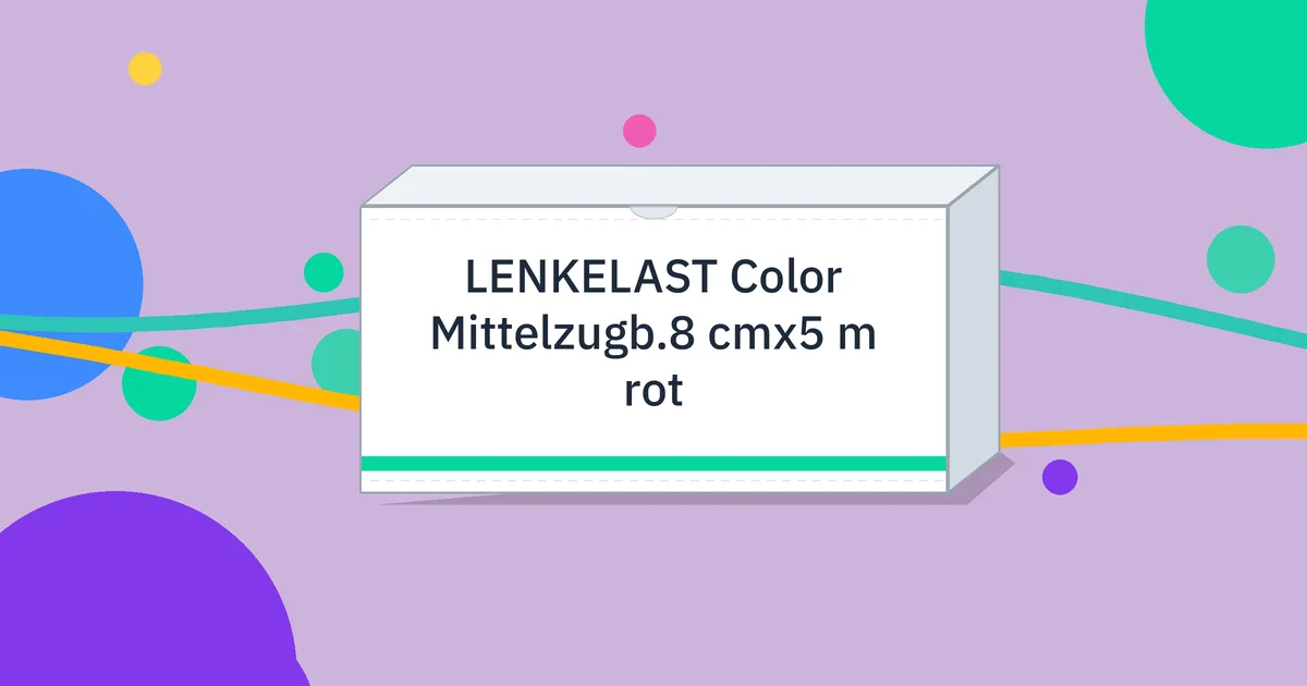 Symbolbild: Packung mit der Aufschrift LENKELAST Color Mittelzugb.8 cmx5 m rot (PZN 01467527) – Verfügbarkeit und Bezug in Apotheken in Frankfurt am Main