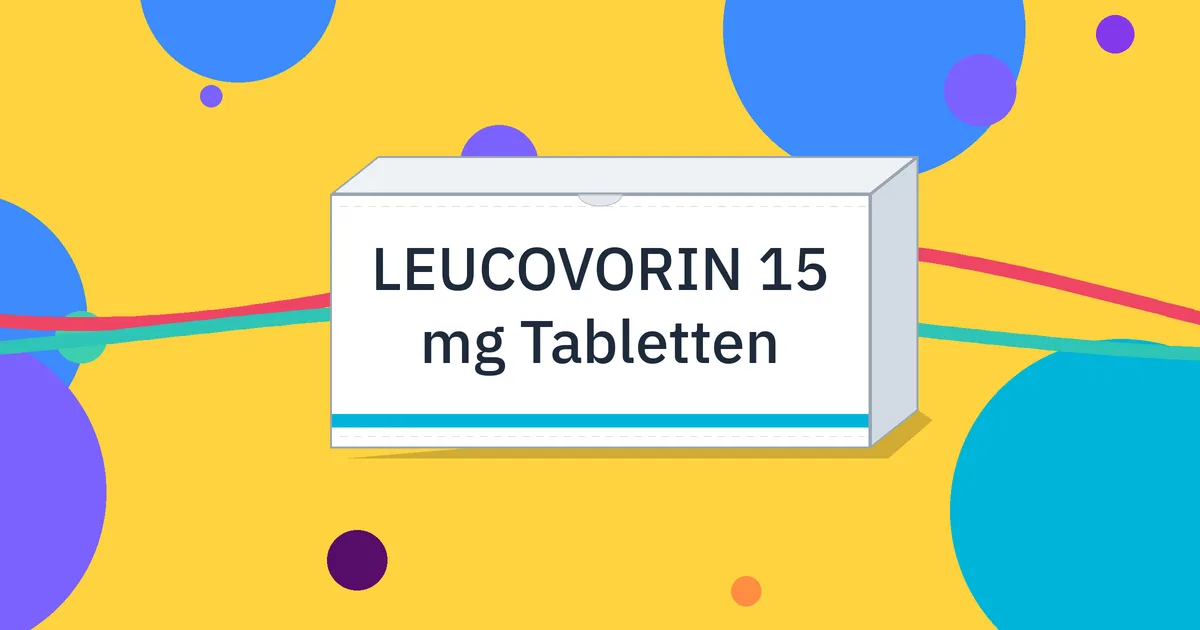 Symbolbild: Packung mit der Aufschrift LEUCOVORIN 15 mg Tabletten (PZN 01929399) – Verfügbarkeit und Bezug in Apotheken in Frankfurt am Main