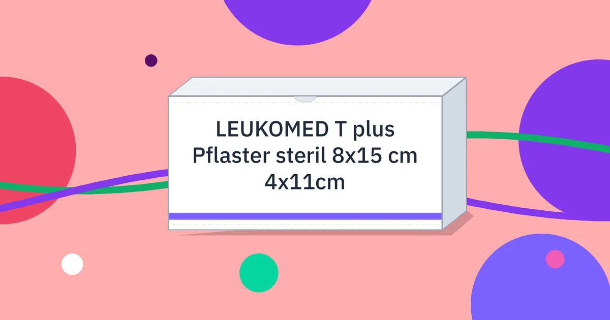 Symbolbild: Packung mit der Aufschrift LEUKOMED T plus Pflaster steril 8x15 cm 4x11cm (PZN 12776622) – Verfügbarkeit und Bezug in Apotheken in Frankfurt am Main