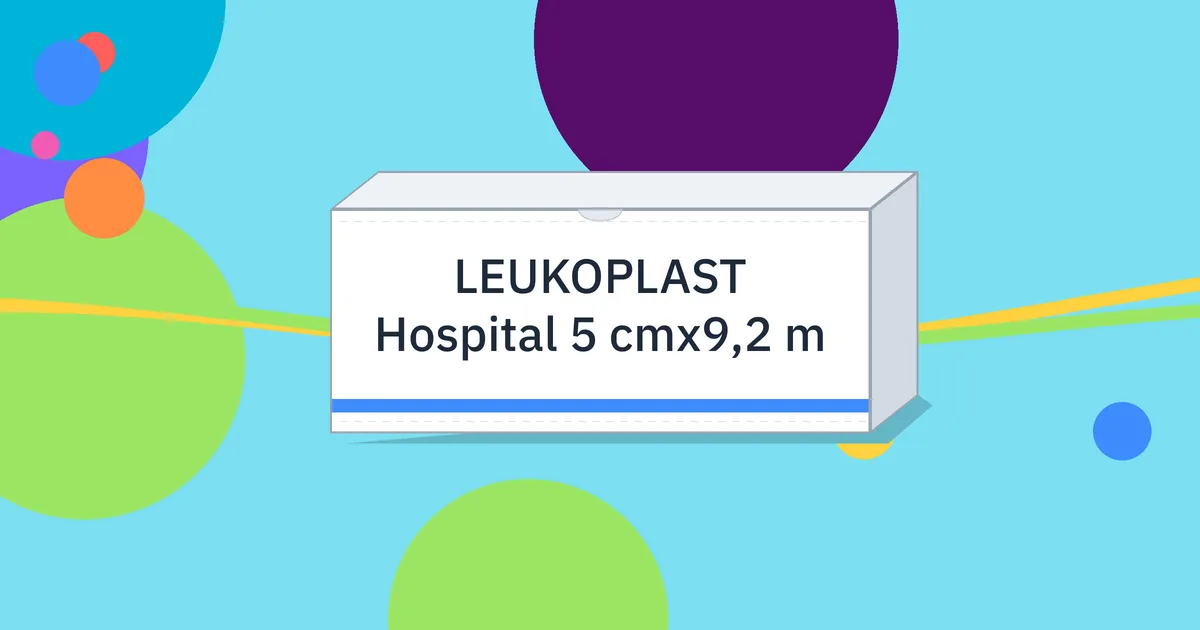 Symbolbild: Packung mit der Aufschrift LEUKOPLAST Hospital 5 cmx9,2 m (PZN 04593557) – Verfügbarkeit und Bezug in Apotheken in Frankfurt am Main