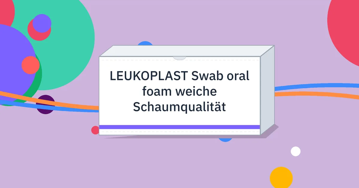 Symbolbild: Packung mit der Aufschrift LEUKOPLAST Swab oral foam weiche Schaumqualität (PZN 17207260) – Verfügbarkeit und Bezug in Apotheken in Frankfurt am Main