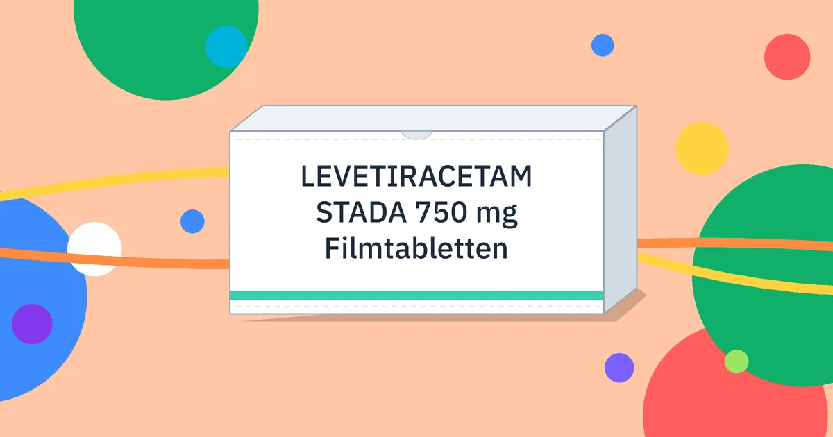 Symbolbild: Packung mit der Aufschrift LEVETIRACETAM STADA 750 mg Filmtabletten (PZN 09277884) – Verfügbarkeit und Bezug in Apotheken in Frankfurt am Main