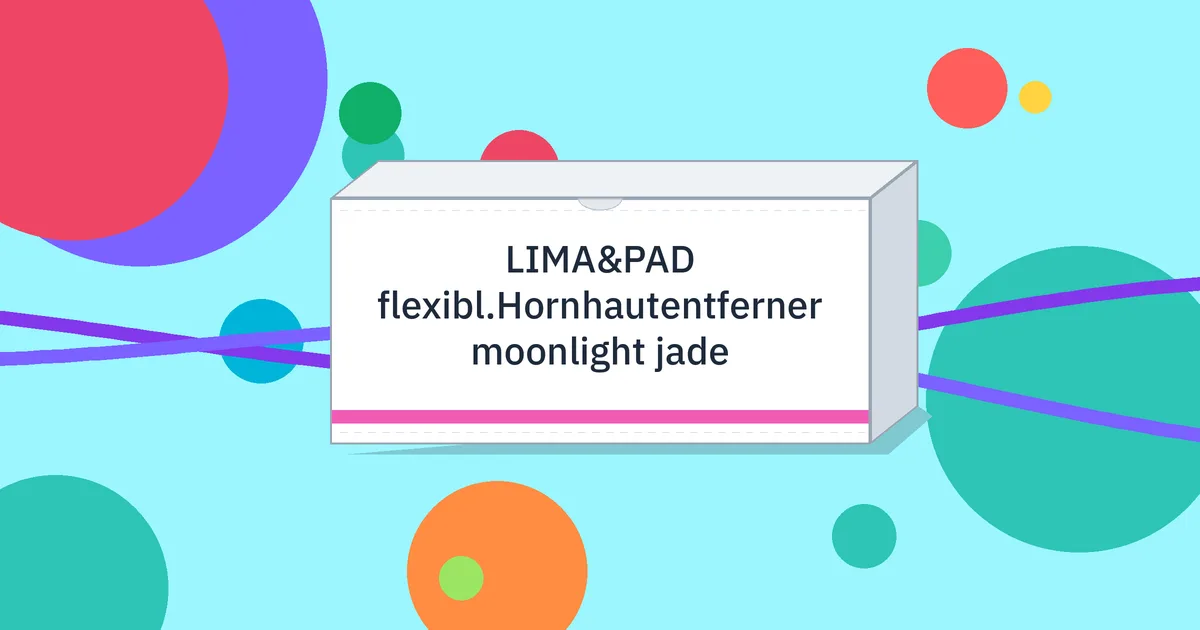 Symbolbild: Packung mit der Aufschrift LIMA&PAD flexibl.Hornhautentferner moonlight jade (PZN 20176089) – Verfügbarkeit und Bezug in Apotheken in Frankfurt am Main