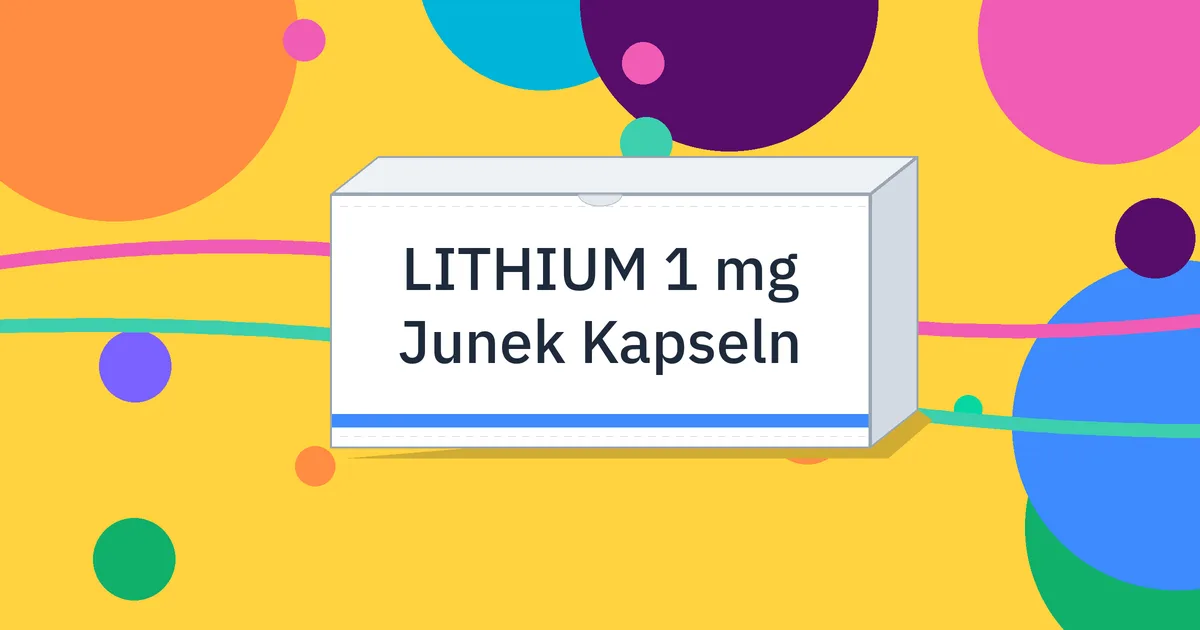 Symbolbild: Packung mit der Aufschrift LITHIUM 1 mg Junek Kapseln (PZN 19631849) – Verfügbarkeit und Bezug in Apotheken in Frankfurt am Main