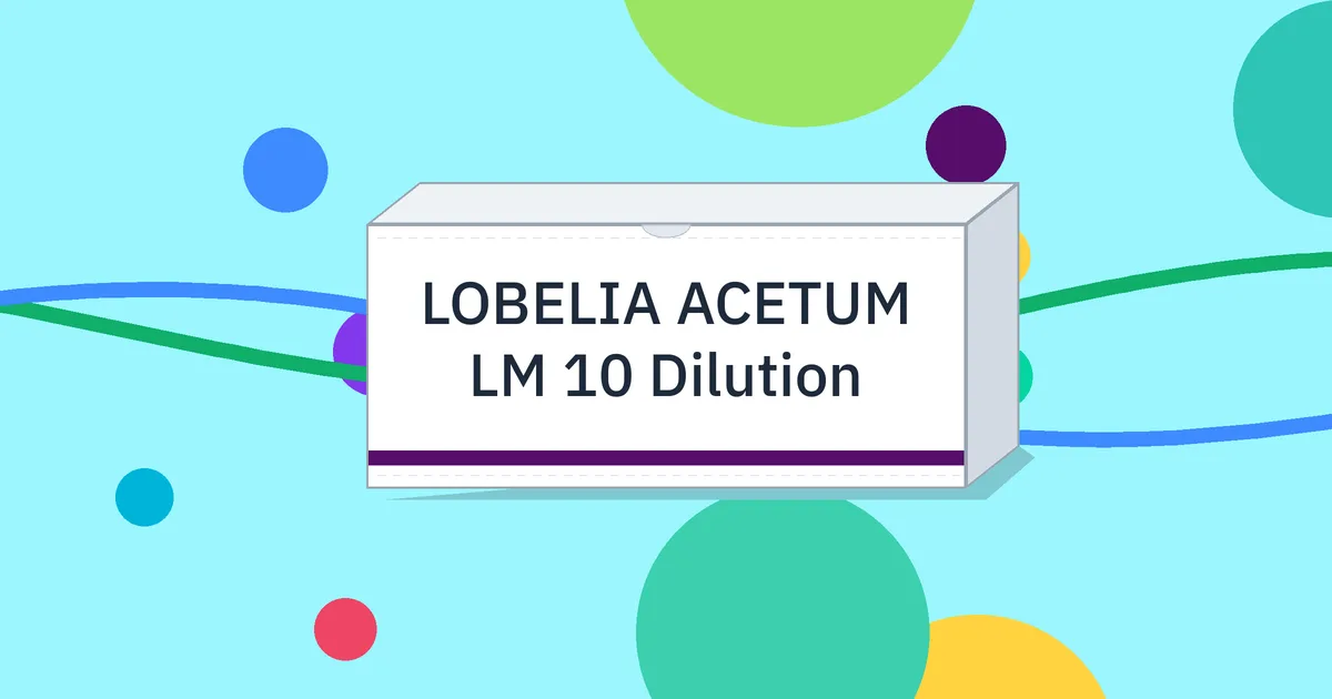 Symbolbild: Packung mit der Aufschrift LOBELIA ACETUM LM 10 Dilution (PZN 13532431) – Verfügbarkeit und Bezug in Apotheken in Frankfurt am Main