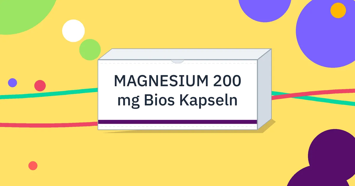 Symbolbild: Packung mit der Aufschrift MAGNESIUM 200 mg Bios Kapseln (PZN 11146801) – Verfügbarkeit und Bezug in Apotheken in Frankfurt am Main