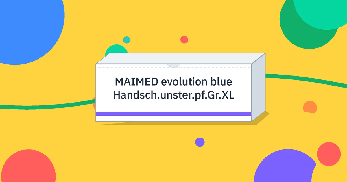 Symbolbild: Packung mit der Aufschrift MAIMED evolution blue Handsch.unster.pf.Gr.XL (PZN 10146532) – Verfügbarkeit und Bezug in Apotheken in Frankfurt am Main
