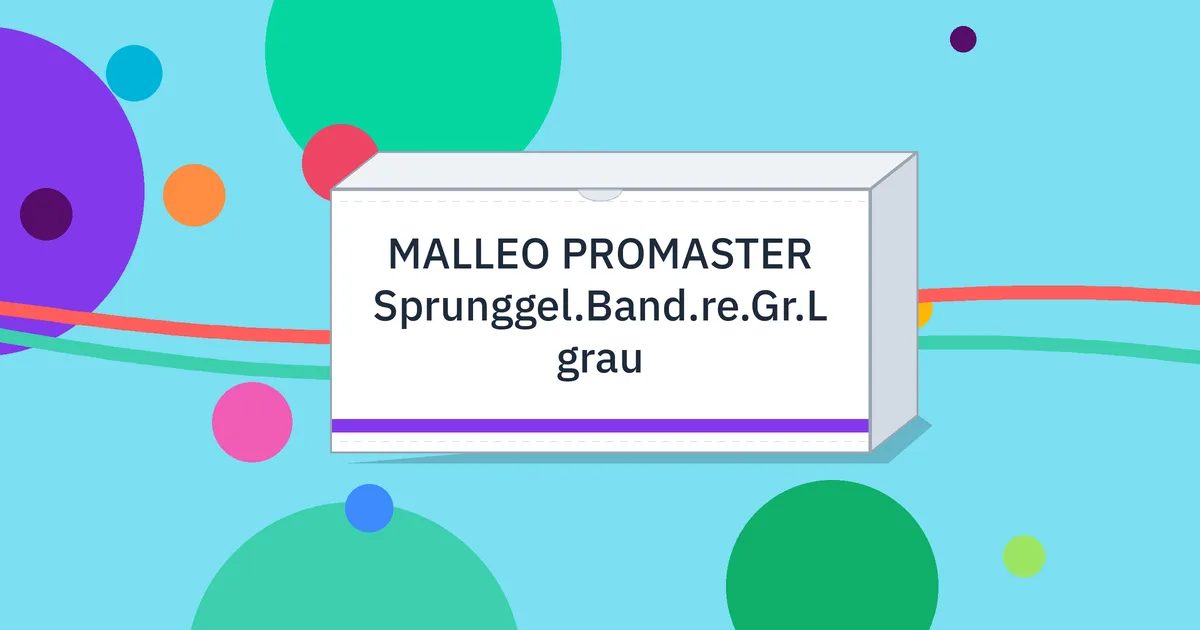 Symbolbild: Packung mit der Aufschrift MALLEO PROMASTER Sprunggel.Band.re.Gr.L grau (PZN 10927123) – Verfügbarkeit und Bezug in Apotheken in Frankfurt am Main