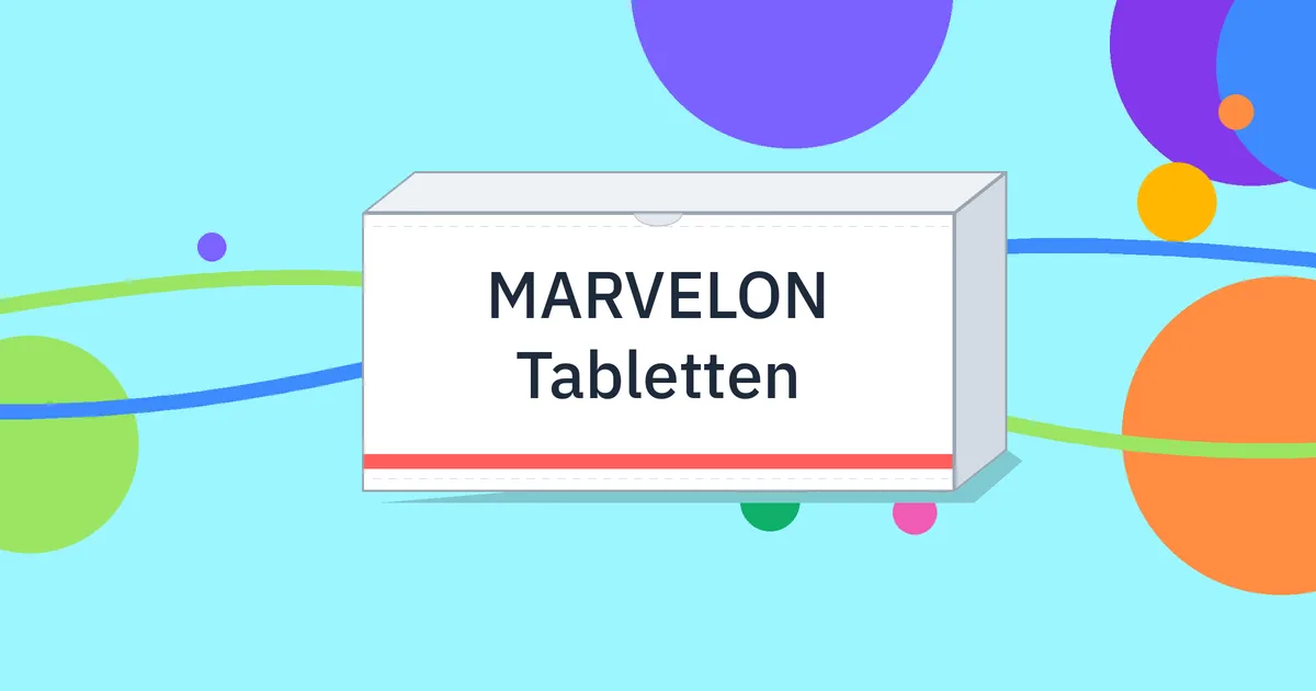 Symbolbild: Packung mit der Aufschrift MARVELON Tabletten (PZN 03183314) – Verfügbarkeit und Bezug in Apotheken in Frankfurt am Main