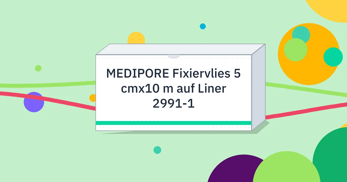 Symbolbild: Packung mit der Aufschrift MEDIPORE Fixiervlies 5 cmx10 m auf Liner 2991-1 (PZN 20129612) – Verfügbarkeit und Bezug in Apotheken in Frankfurt am Main