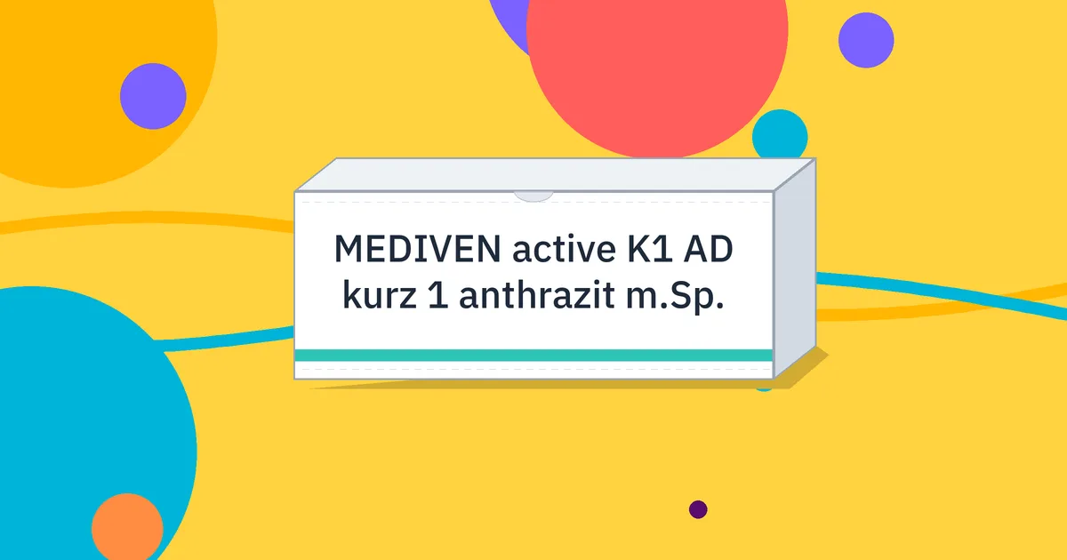 Symbolbild: Packung mit der Aufschrift MEDIVEN active K1 AD kurz 1 anthrazit m.Sp. (PZN 14553056) – Verfügbarkeit und Bezug in Apotheken in Frankfurt am Main