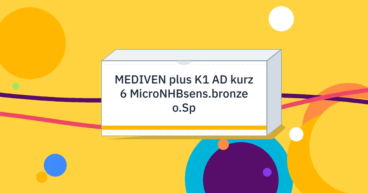 Symbolbild: Packung mit der Aufschrift MEDIVEN plus K1 AD kurz 6 MicroNHBsens.bronze o.Sp (PZN 15907102) – Verfügbarkeit und Bezug in Apotheken in Frankfurt am Main