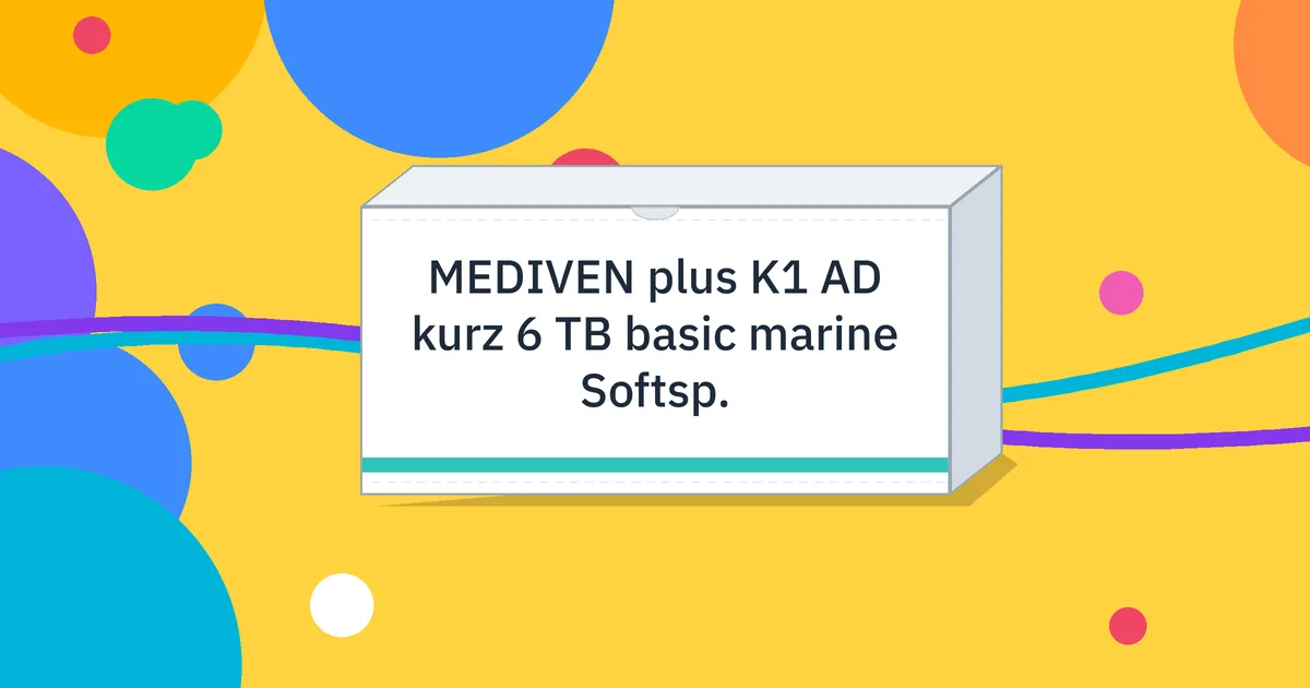Symbolbild: Packung mit der Aufschrift MEDIVEN plus K1 AD kurz 6 TB basic marine Softsp. (PZN 15044948) – Verfügbarkeit und Bezug in Apotheken in Frankfurt am Main