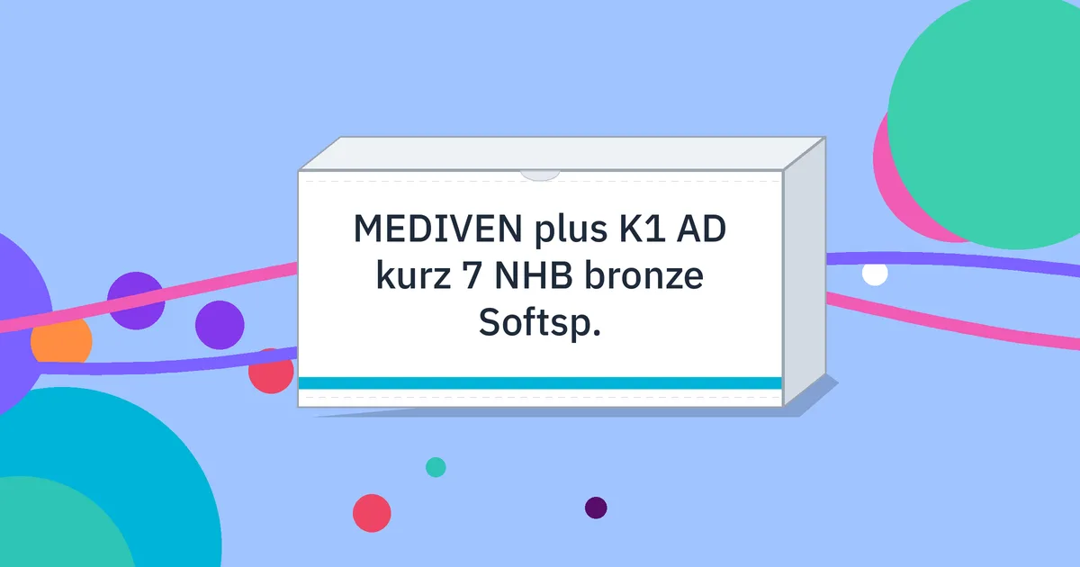 Symbolbild: Packung mit der Aufschrift MEDIVEN plus K1 AD kurz 7 NHB bronze Softsp. (PZN 15898478) – Verfügbarkeit und Bezug in Apotheken in Frankfurt am Main