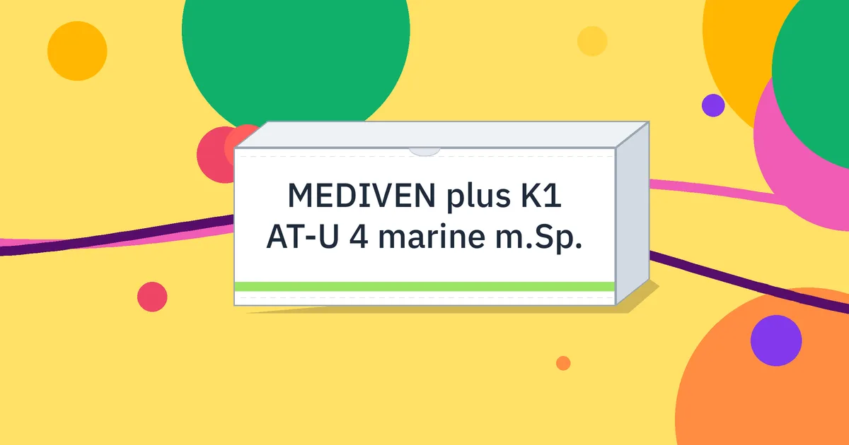 Symbolbild: Packung mit der Aufschrift MEDIVEN plus K1 AT-U 4 marine m.Sp. (PZN 15029920) – Verfügbarkeit und Bezug in Apotheken in Frankfurt am Main