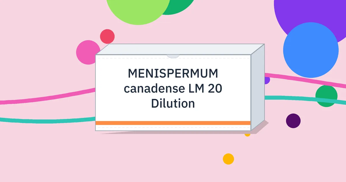 Symbolbild: Packung mit der Aufschrift MENISPERMUM canadense LM 20 Dilution (PZN 13603390) – Verfügbarkeit und Bezug in Apotheken in Frankfurt am Main