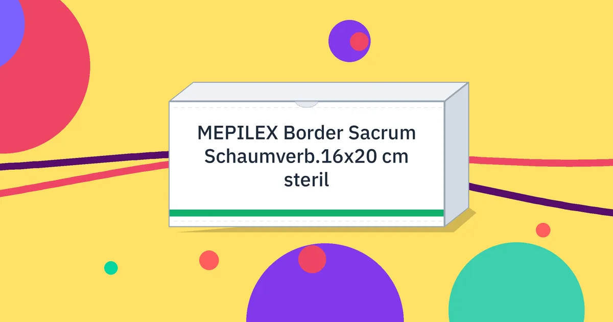 Symbolbild: Packung mit der Aufschrift MEPILEX Border Sacrum Schaumverb.16x20 cm steril (PZN 16356093) – Verfügbarkeit und Bezug in Apotheken in Frankfurt am Main