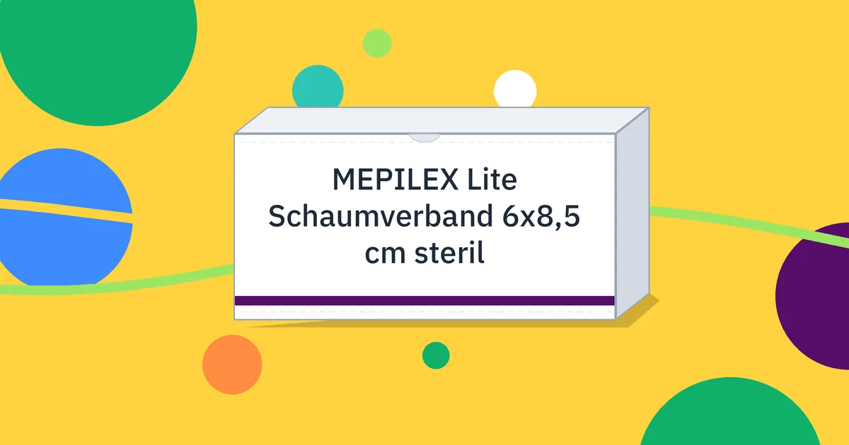 Symbolbild: Packung mit der Aufschrift MEPILEX Lite Schaumverband 6x8,5 cm steril (PZN 17452315) – Verfügbarkeit und Bezug in Apotheken in Frankfurt am Main