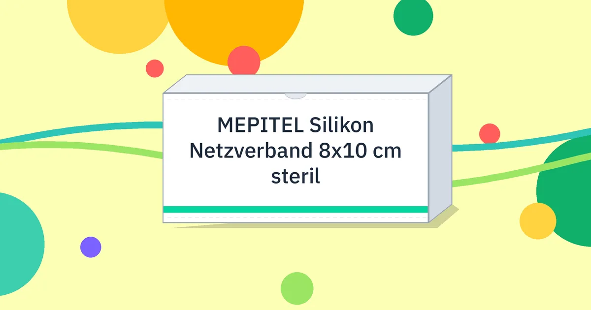 Symbolbild: Packung mit der Aufschrift MEPITEL Silikon Netzverband 8x10 cm steril (PZN 18395826) – Verfügbarkeit und Bezug in Apotheken in Frankfurt am Main