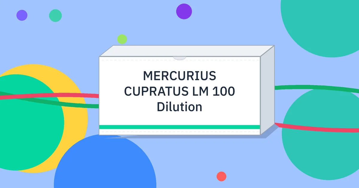 Symbolbild: Packung mit der Aufschrift MERCURIUS CUPRATUS LM 100 Dilution (PZN 12950712) – Verfügbarkeit und Bezug in Apotheken in Frankfurt am Main