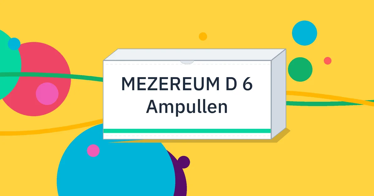 Symbolbild: Packung mit der Aufschrift MEZEREUM D 6 Ampullen (PZN 11707263) – Verfügbarkeit und Bezug in Apotheken in Frankfurt am Main