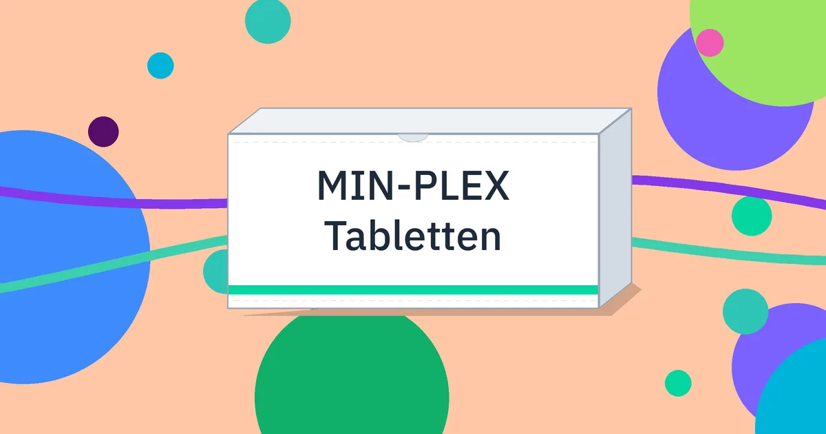 Symbolbild: Packung mit der Aufschrift MIN-PLEX Tabletten (PZN 15660601) – Verfügbarkeit und Bezug in Apotheken in Frankfurt am Main