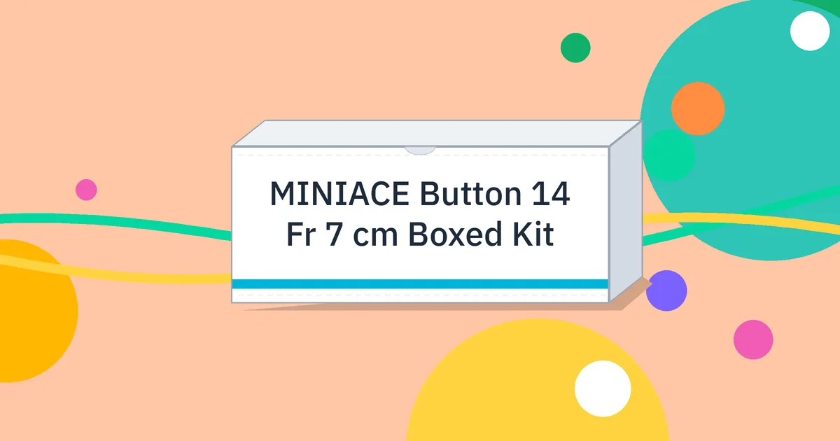 Symbolbild: Packung mit der Aufschrift MINIACE Button 14 Fr 7 cm Boxed Kit (PZN 16954285) – Verfügbarkeit und Bezug in Apotheken in Frankfurt am Main
