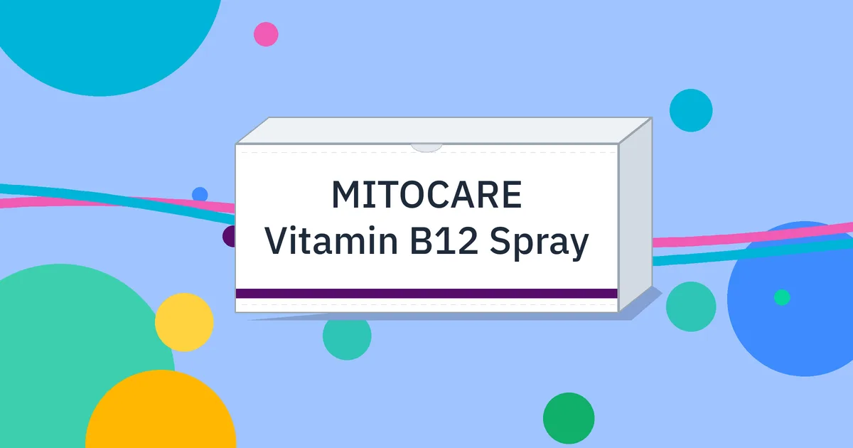 Symbolbild: Packung mit der Aufschrift MITOCARE Vitamin B12 Spray (PZN 19276319) – Verfügbarkeit und Bezug in Apotheken in Frankfurt am Main