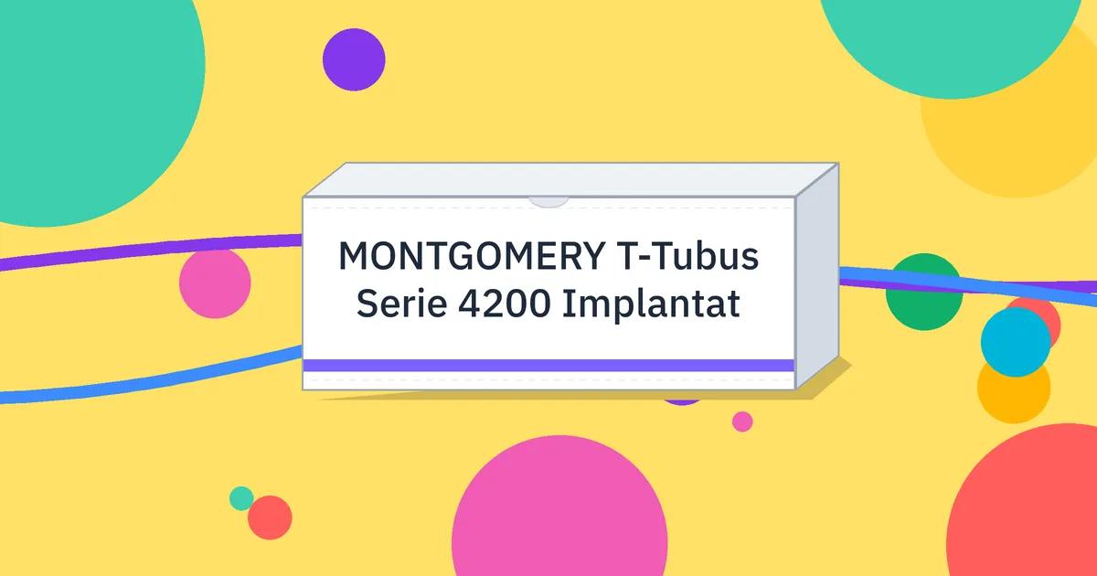 Symbolbild: Packung mit der Aufschrift MONTGOMERY T-Tubus Serie 4200 Implantat (PZN 01559436) – Verfügbarkeit und Bezug in Apotheken in Frankfurt am Main