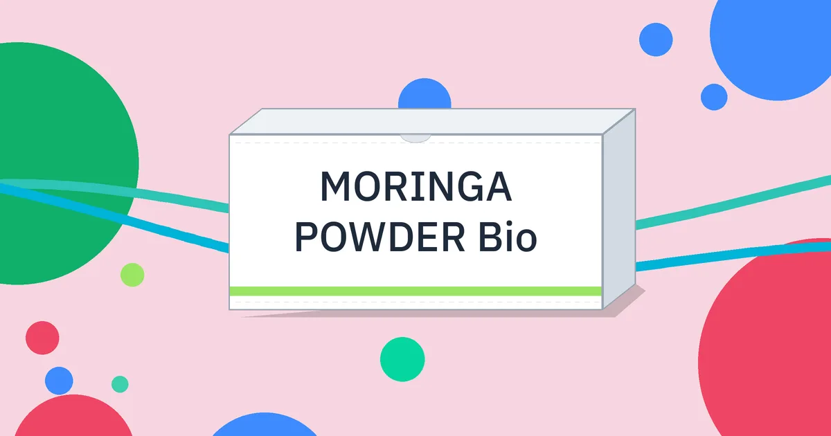 Symbolbild: Packung mit der Aufschrift MORINGA POWDER Bio (PZN 18412387) – Verfügbarkeit und Bezug in Apotheken in Frankfurt am Main